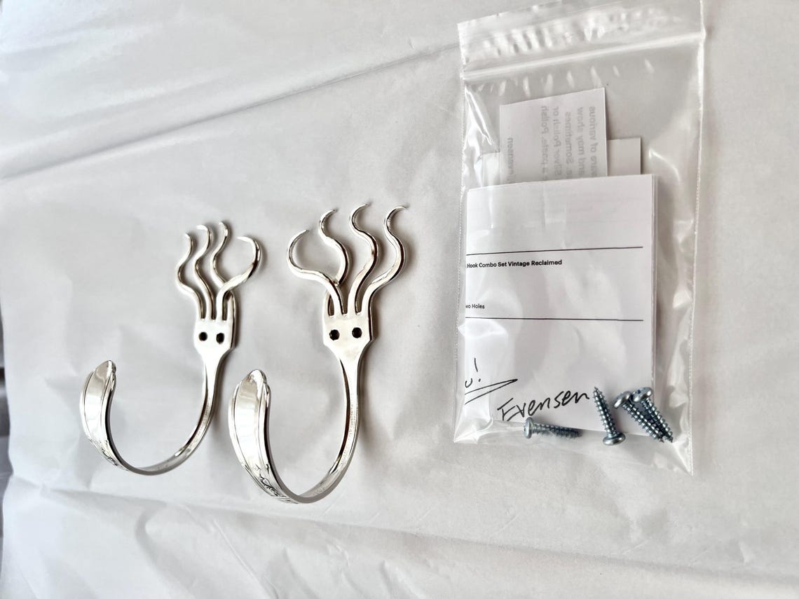Groovy Wave Hook Combo Fork Hooks Vintage Reclaimed Silverware - Etsy