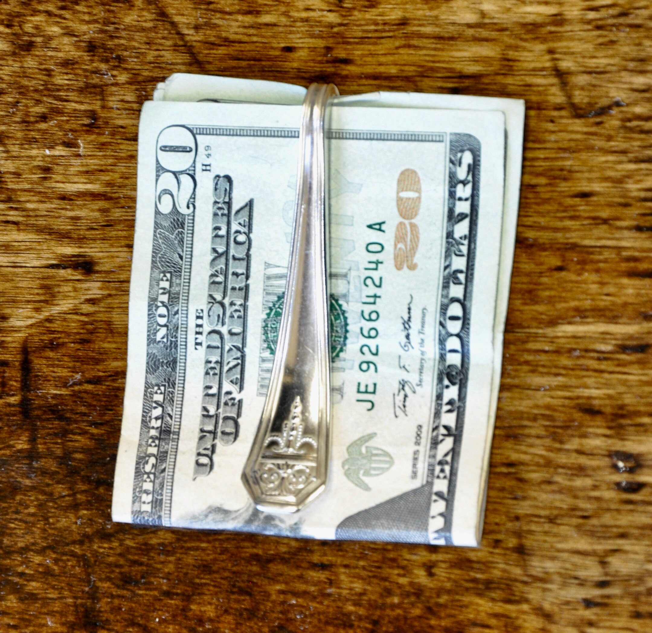 Personalized Spoon Money Clip Vintage Reclaimed Silverware | Etsy