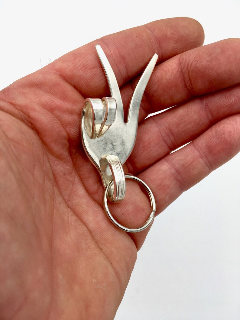 Fork Peace Sign Keychain - Etsy
