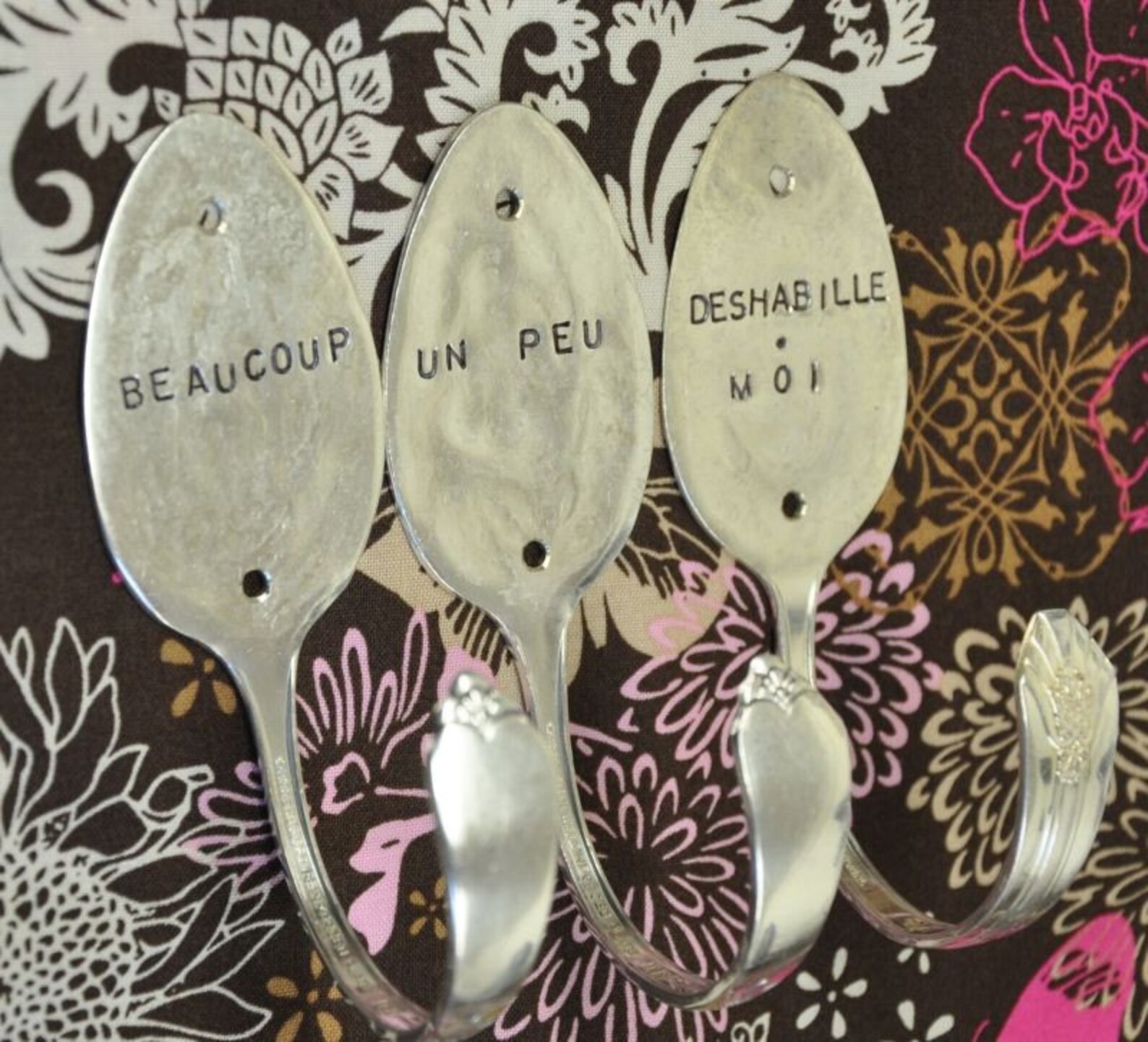3 Personalized Spoon Hooks Vintage Reclaimed Silverware - Etsy