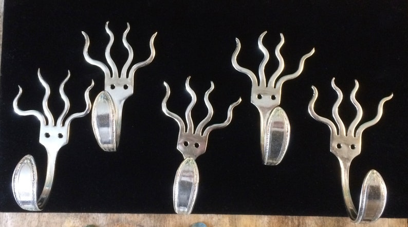 Funky Fork Hook Vintage Reclaimed Silverware | Etsy