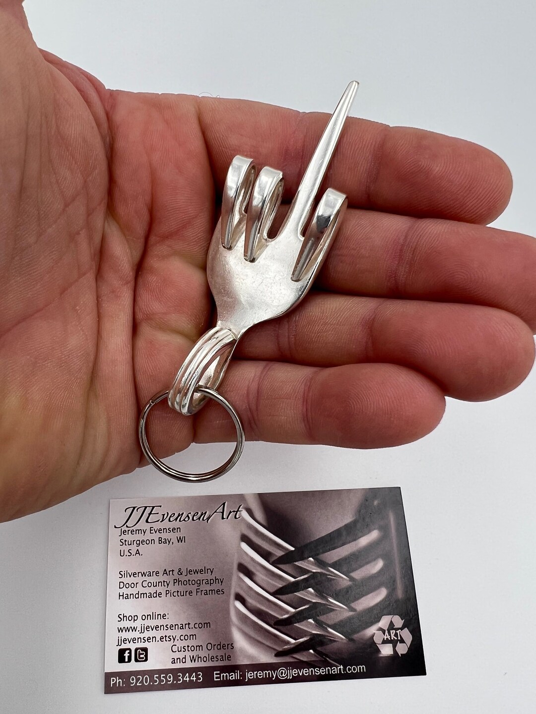 Fork U Silverware Keychain Fun Gag Gift for Friends Key Fob Keyfob Flip ...