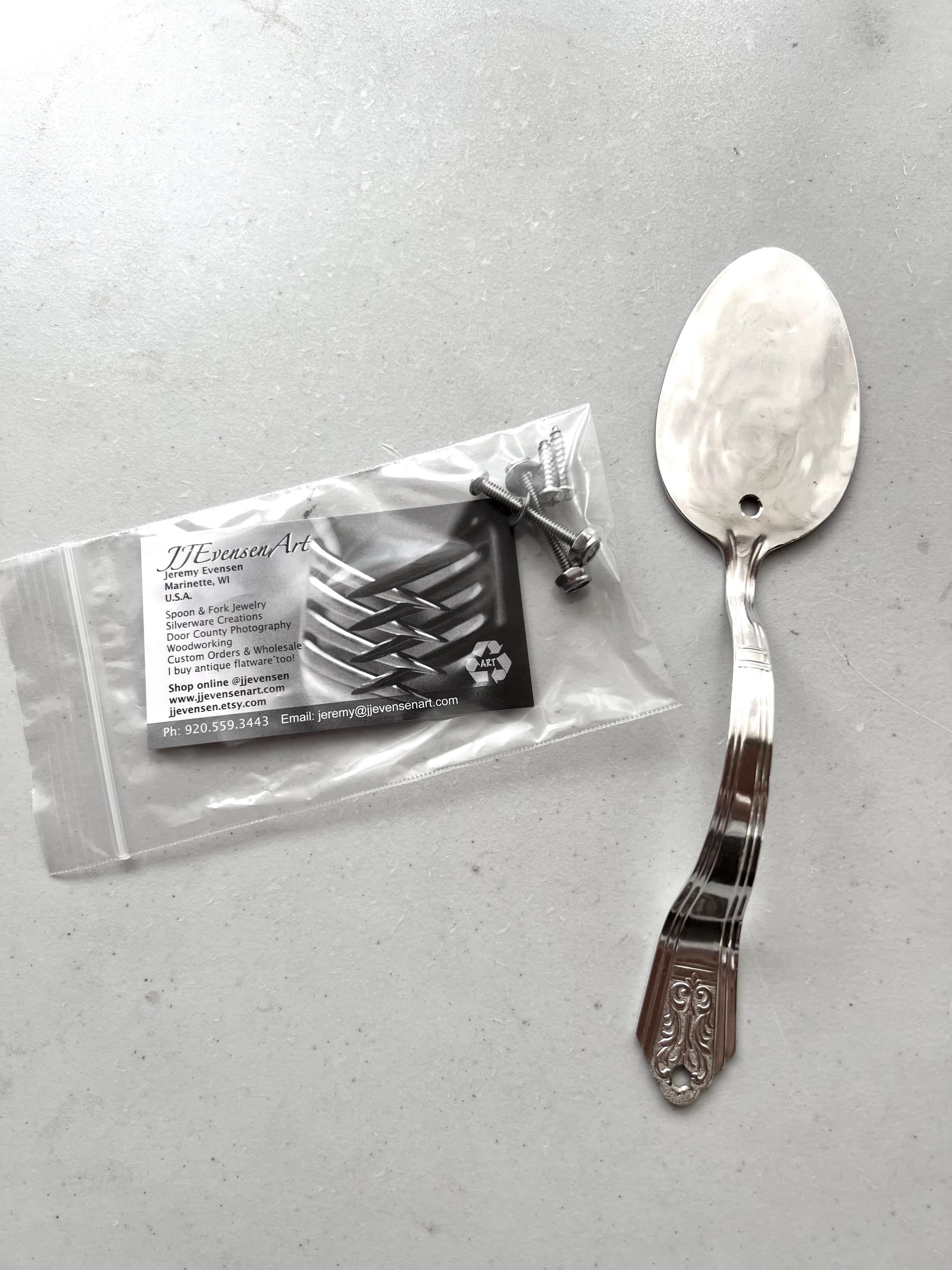 Silverware Door Pull Made From Table Spoon Cabinet Hardware Art Vintage ...