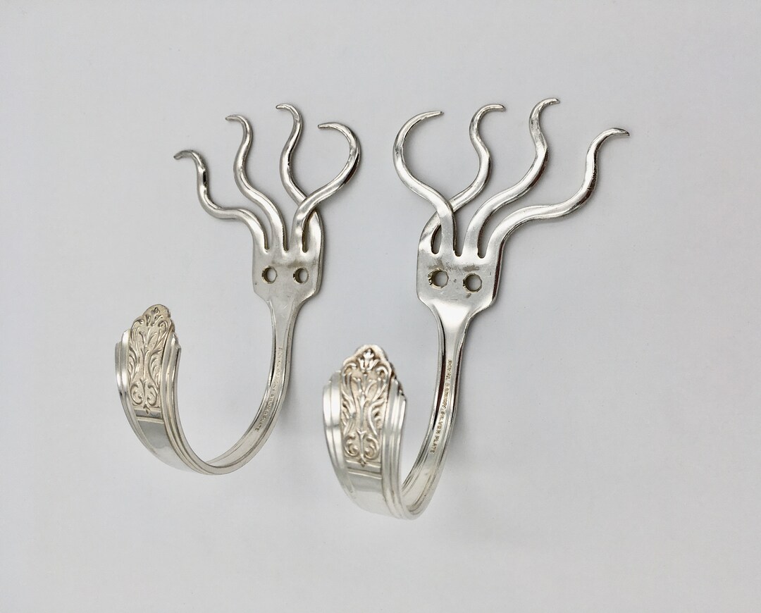 Groovy Wave Hook Combo Fork Hooks Vintage Reclaimed Silverware - Etsy