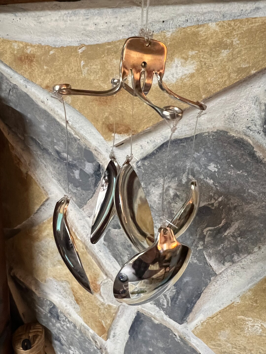 Beautiful 5 Spoon Wind Chime Made With Antique Silverware Ends - Etsy