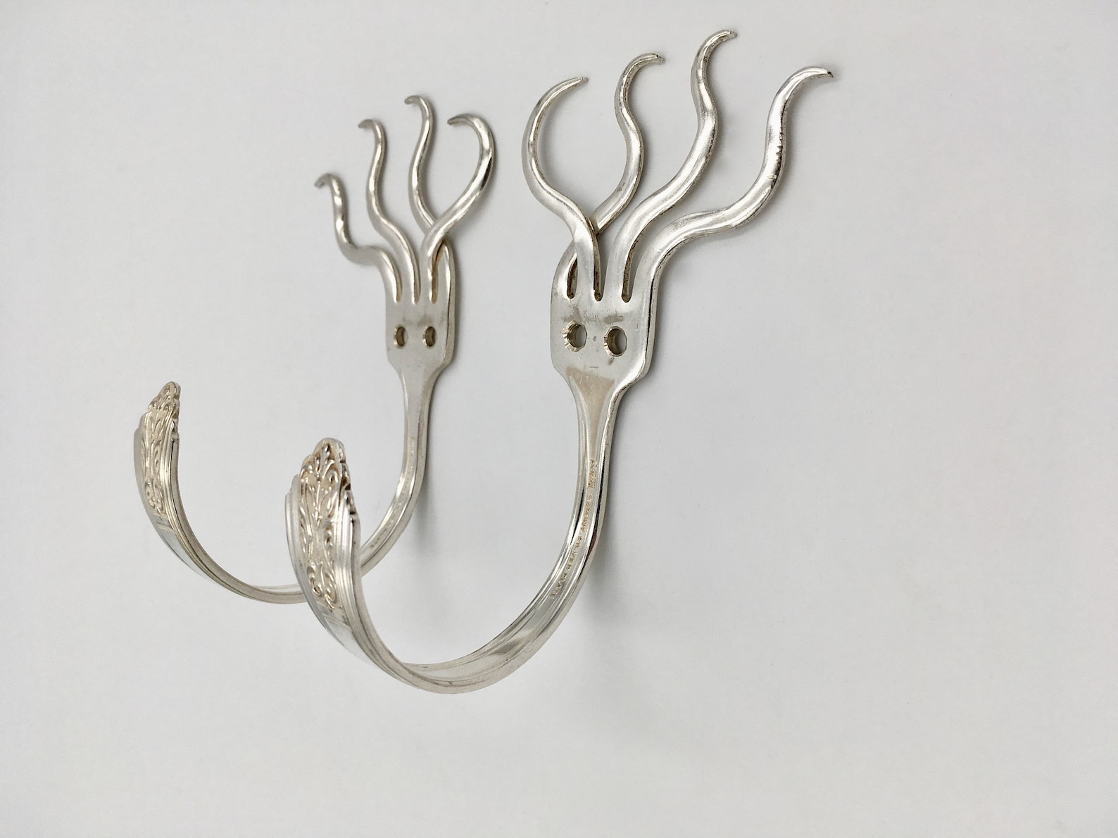 Groovy Wave Hook Combo Fork Hooks Vintage Reclaimed Silverware | Etsy