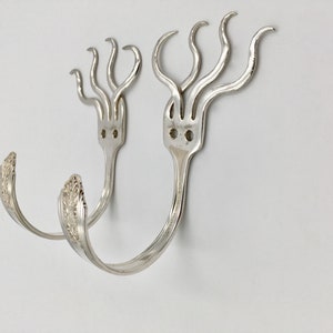 Groovy Wave Hook Combo Fork Hooks Vintage Reclaimed Silverware - Etsy
