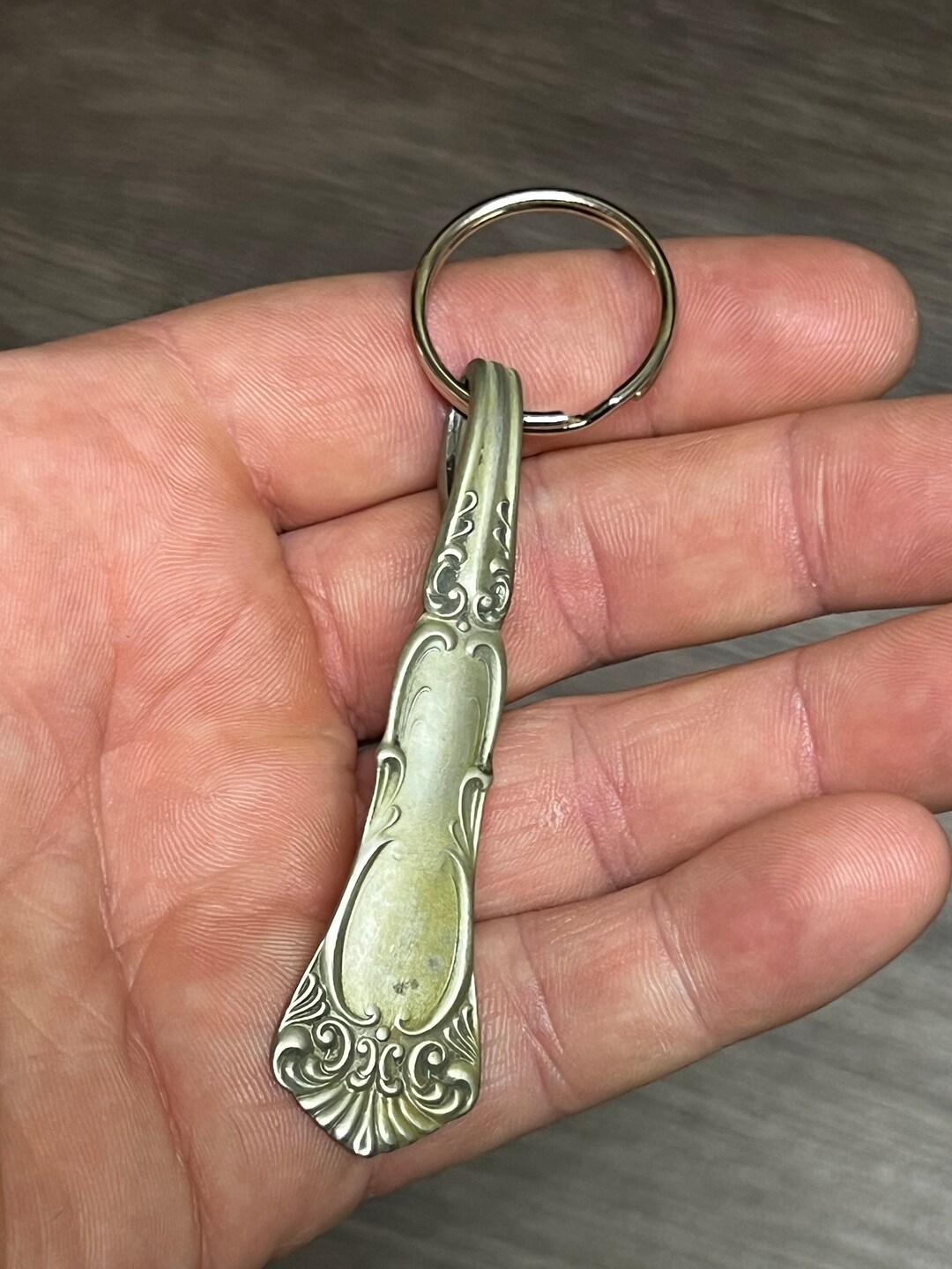 Silver Spoon Keychain Key Fob Vintage Reclaimed Silverware Nickel ...