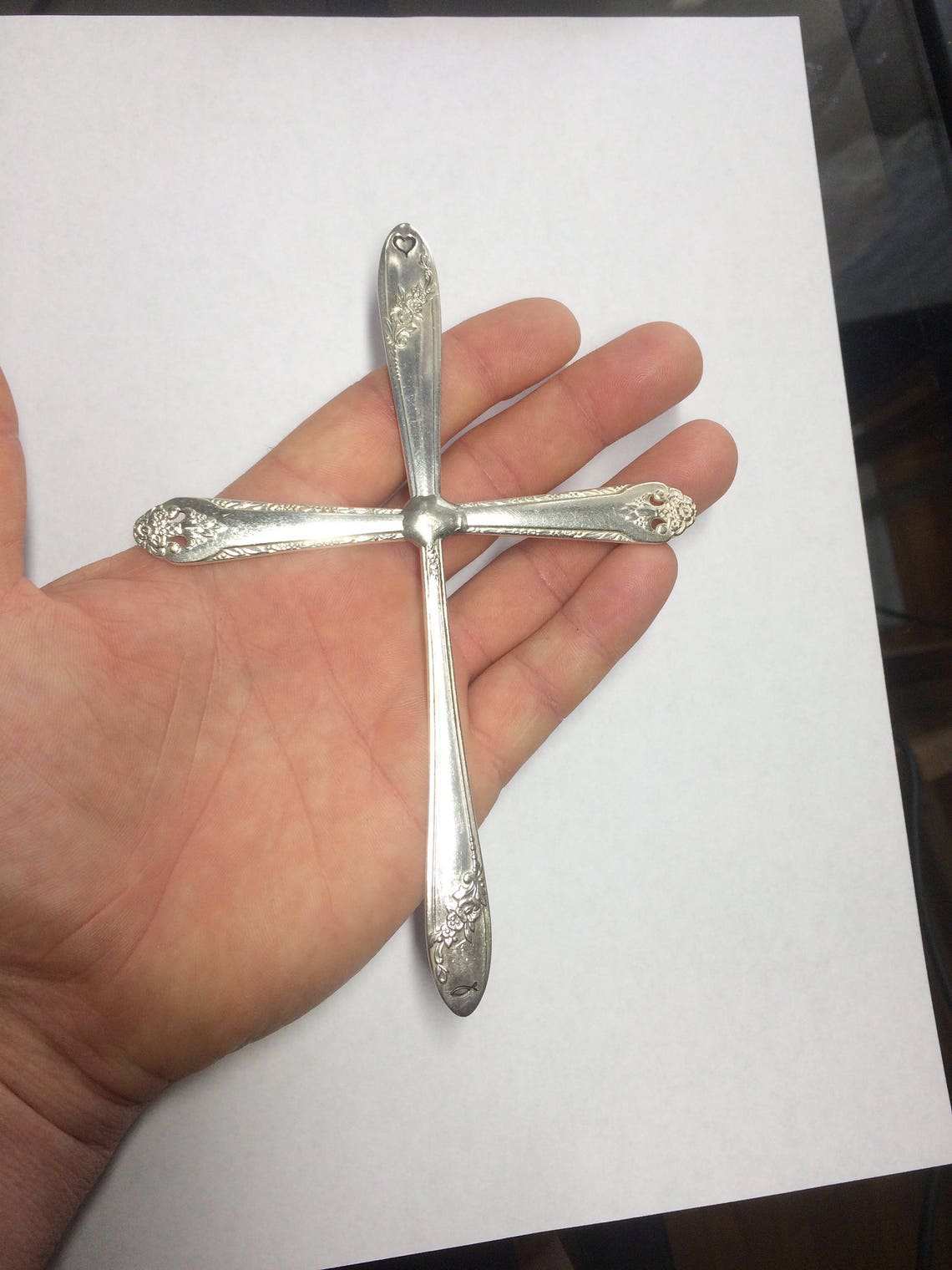 Spoon Handle Cross with Hanger Vintage Reclaimed Silverware | Etsy