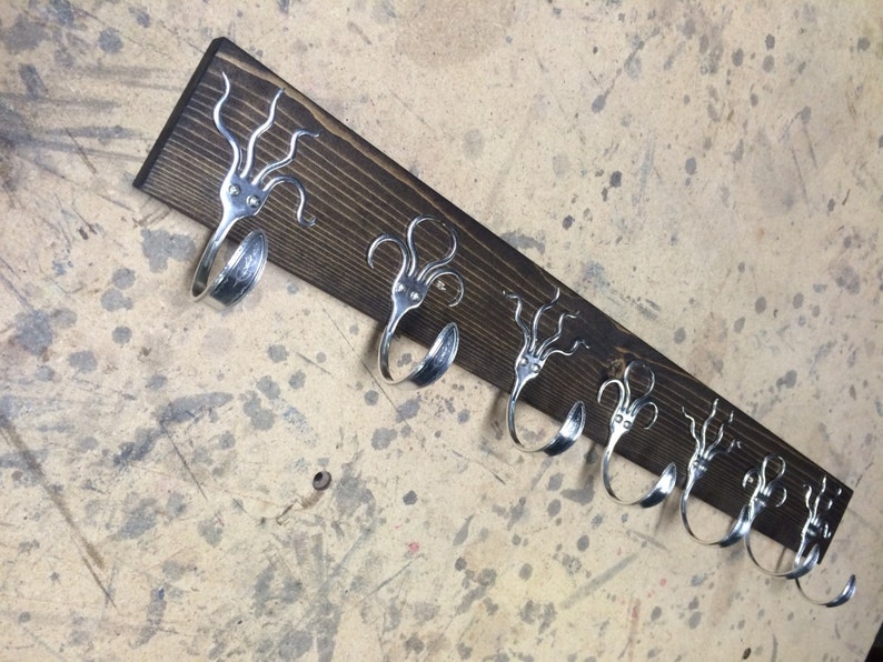 7 Funky Fork Hooks Coat Rack Recycled Silverware Coats - Etsy