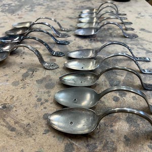 Spoon Door Pull Custom Letter Word Stamped Tablespoon Vintage Reclaimed ...
