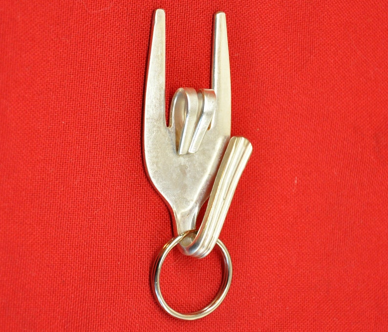 Fork Love Sign or Hang Loose Keychain - Etsy