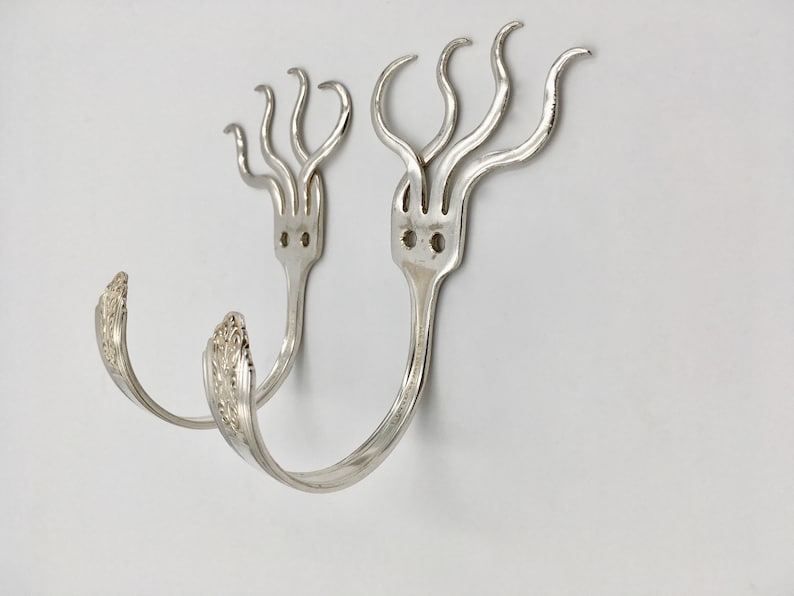 Groovy Wave Fork Hook Combo Set Vintage Reclaimed Silverware - Etsy