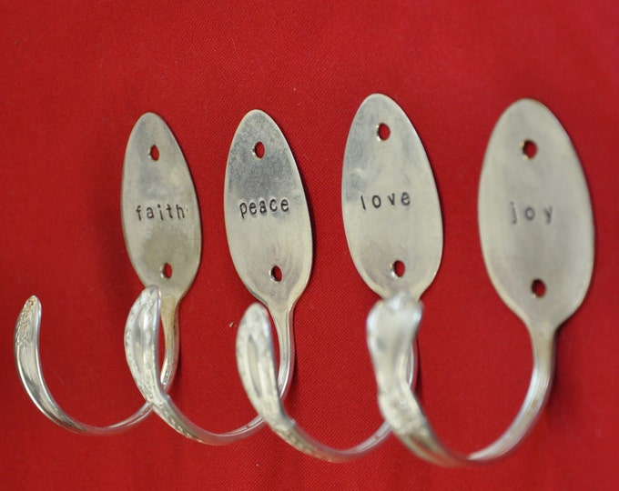 4 Personalized Spoon Hooks Vintage Reclaimed Silverware - Etsy