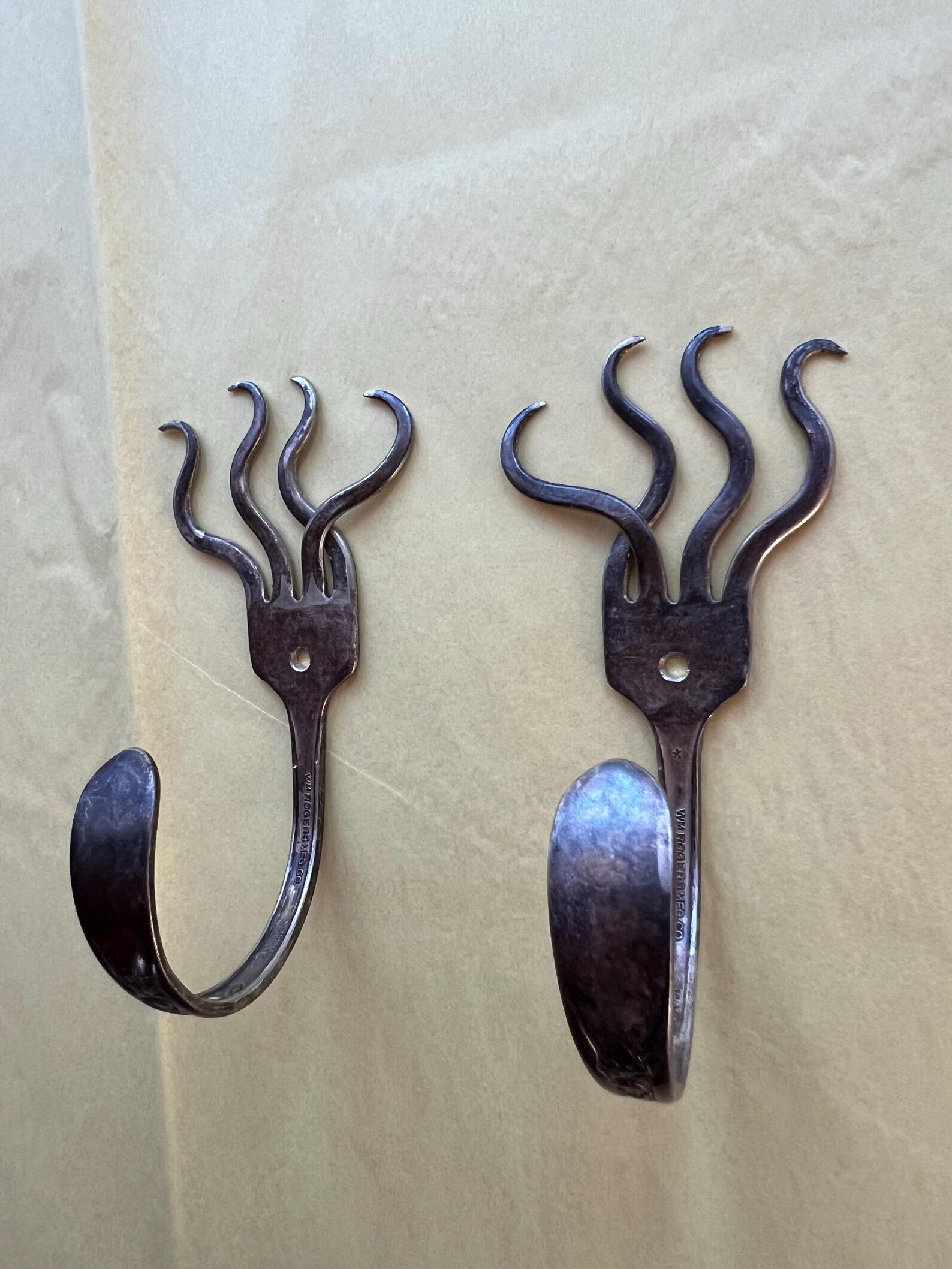 Groovy Wave Hook Combo Fork Hooks Vintage Reclaimed Silverware - Etsy