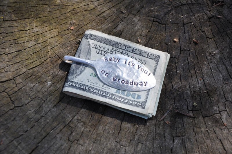 Personalized Spoon Money Clip Vintage Reclaimed Silverware | Etsy