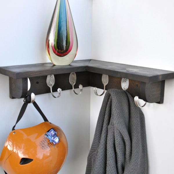Floating Shelf With Hooks - Etsy