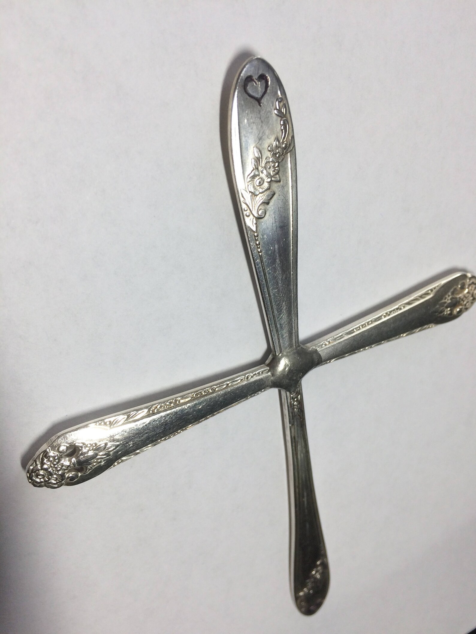 Spoon Handle Cross with Hanger Vintage Reclaimed Silverware | Etsy