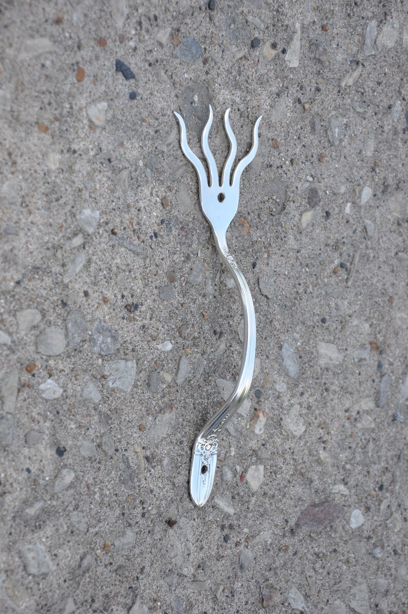 Funky Fork Cabinet Pull Reclaimed Vintage Silverware Handle - Etsy