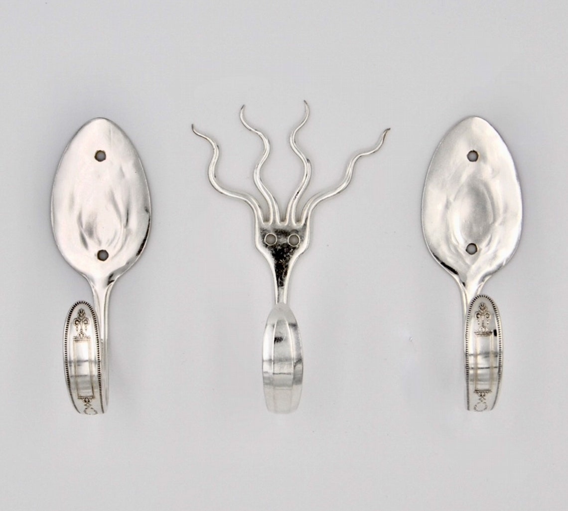 Funky Fork and Two Spoon Hooks Combo Vintage Reclaimed | Etsy