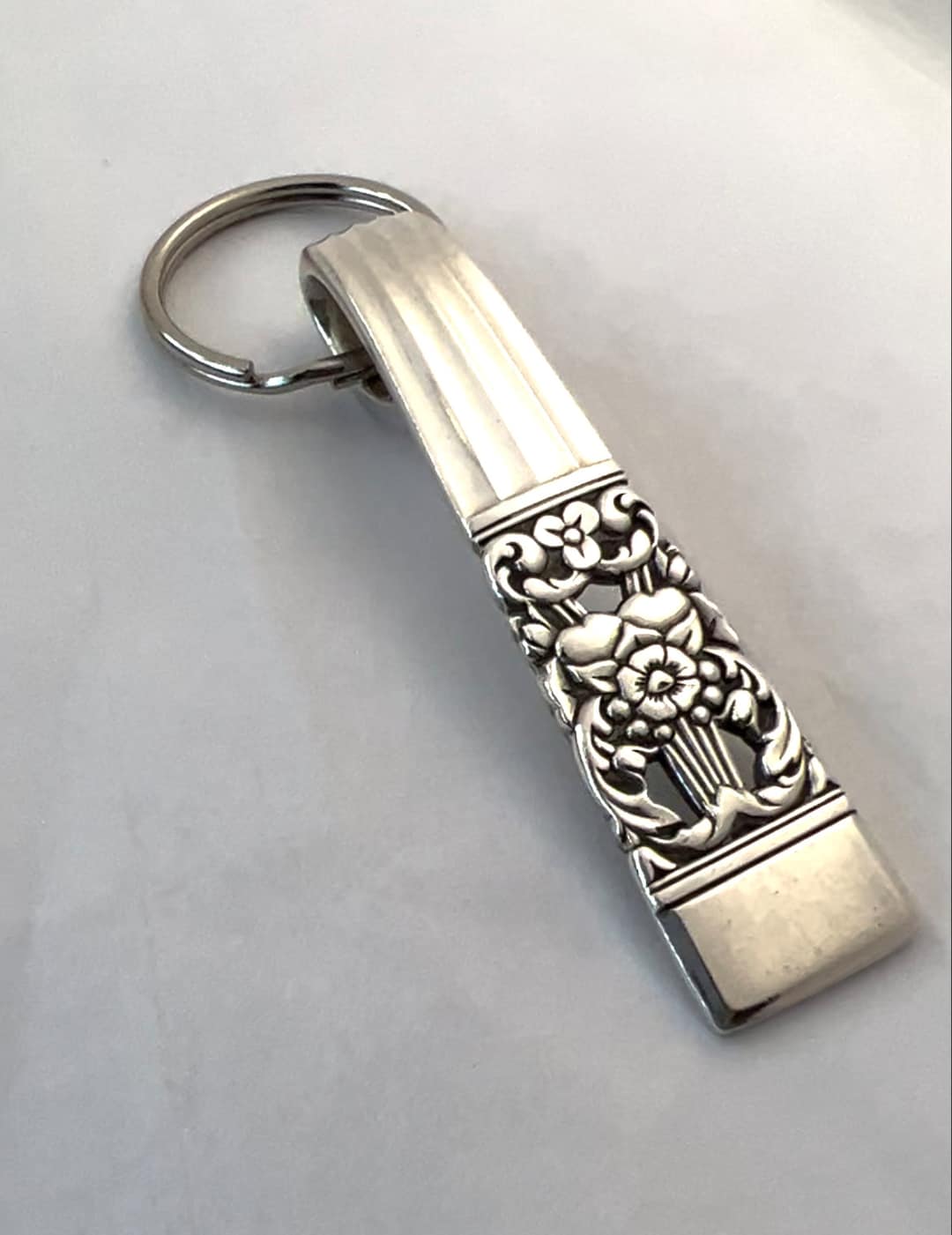 Spoon Keychain Silver Key Fob Vintage Reclaimed Silverware Coronation ...