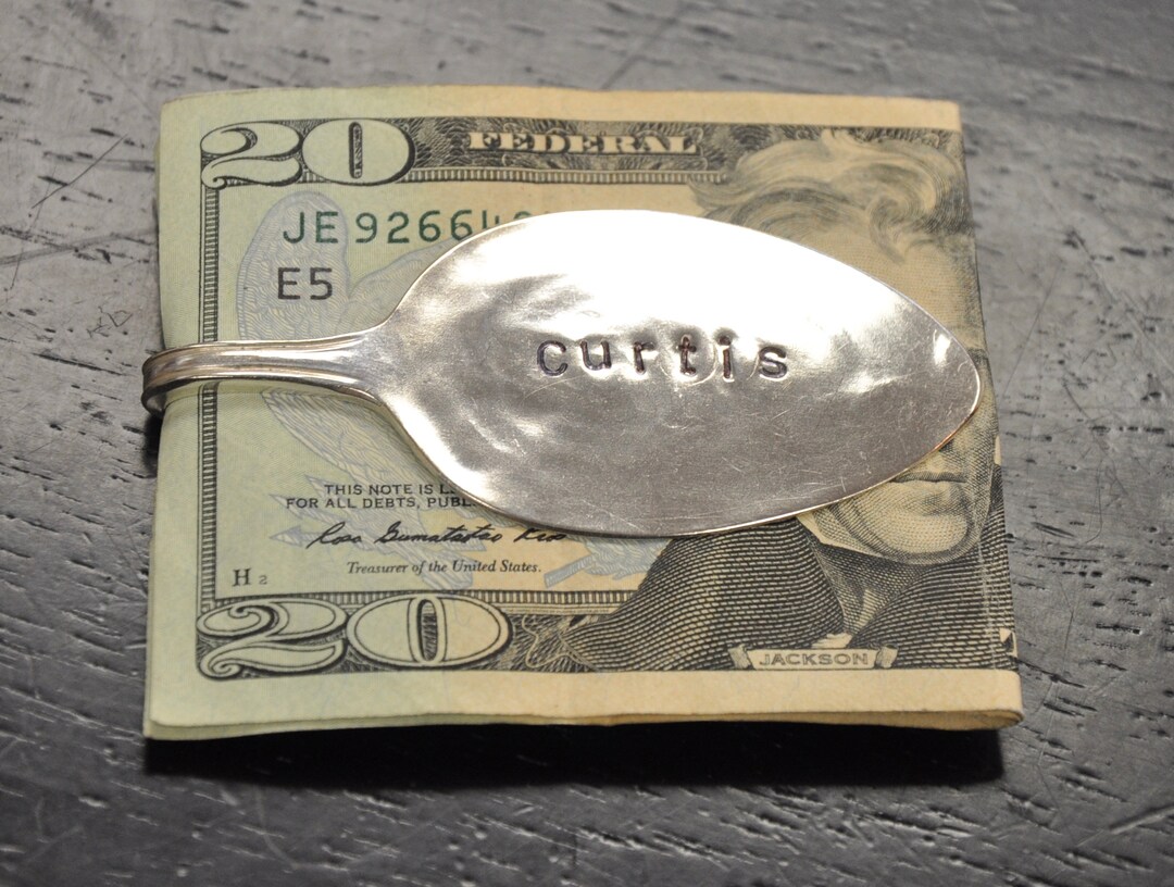 Personalized Spoon Money Clip Vintage Reclaimed Silverware - Etsy