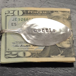 Personalized Spoon Money Clip Vintage Reclaimed Silverware - Etsy