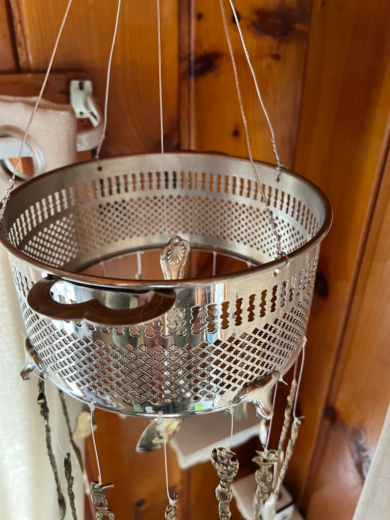 Sculpture Silverware Mobile Hanging Wind Chime Art Decor Vintage ...