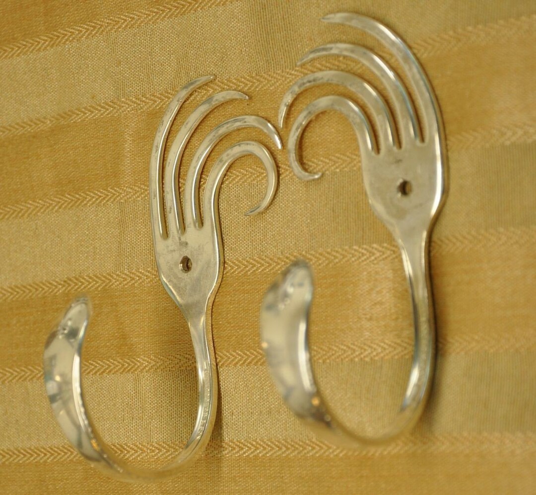 Right and Left Silver Fork Wave Hooks Vintage Reclaimed Silverware - Etsy