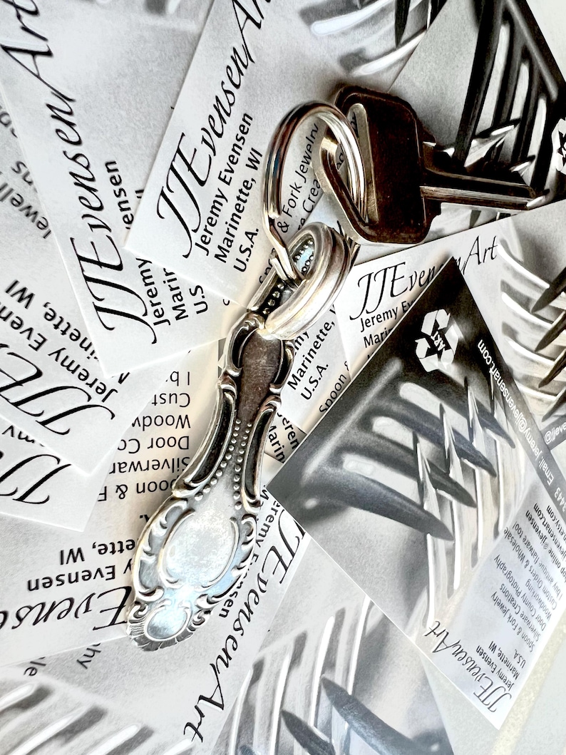 Silver Spoon Keychain Key Fob Vintage Reclaimed Silverware Ornate ...