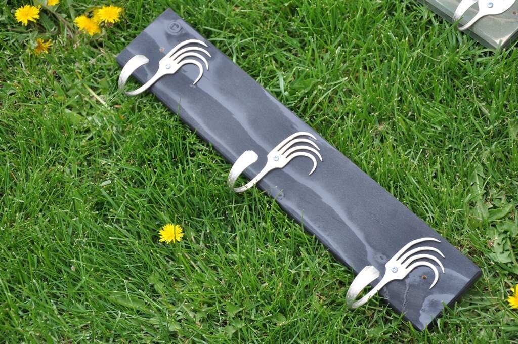 Funky Wave Forks Coat Rack Recycled Silverware Wall Hanging | Etsy
