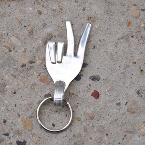 Fork Peace Sign Keychain - Etsy