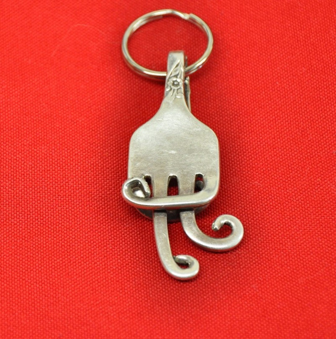Gnarly Wave Fork Keychain Vintage Reclaimed Silverware - Etsy