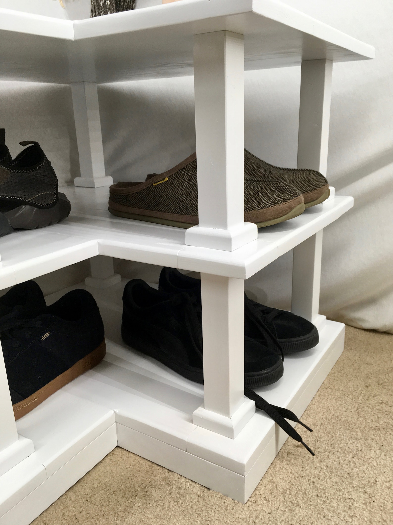 Corner Bench With Shelves for Shoes Handmade Solid Wood Hook - Etsy