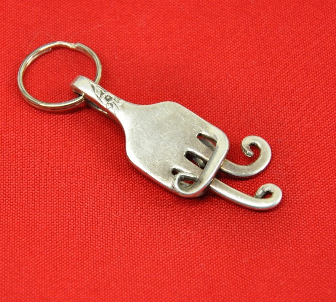 Gnarly Wave Fork Keychain Vintage Reclaimed Silverware - Etsy