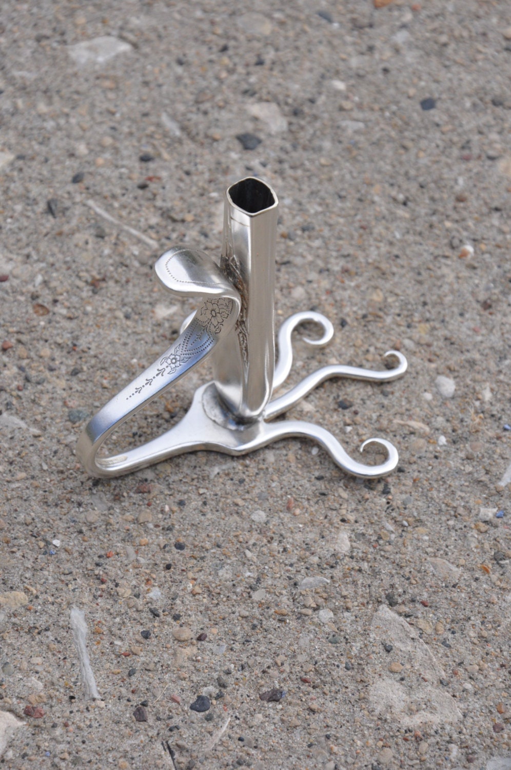 Funky Fork Bud Vase Vintage Reclaimed Silverware | Etsy