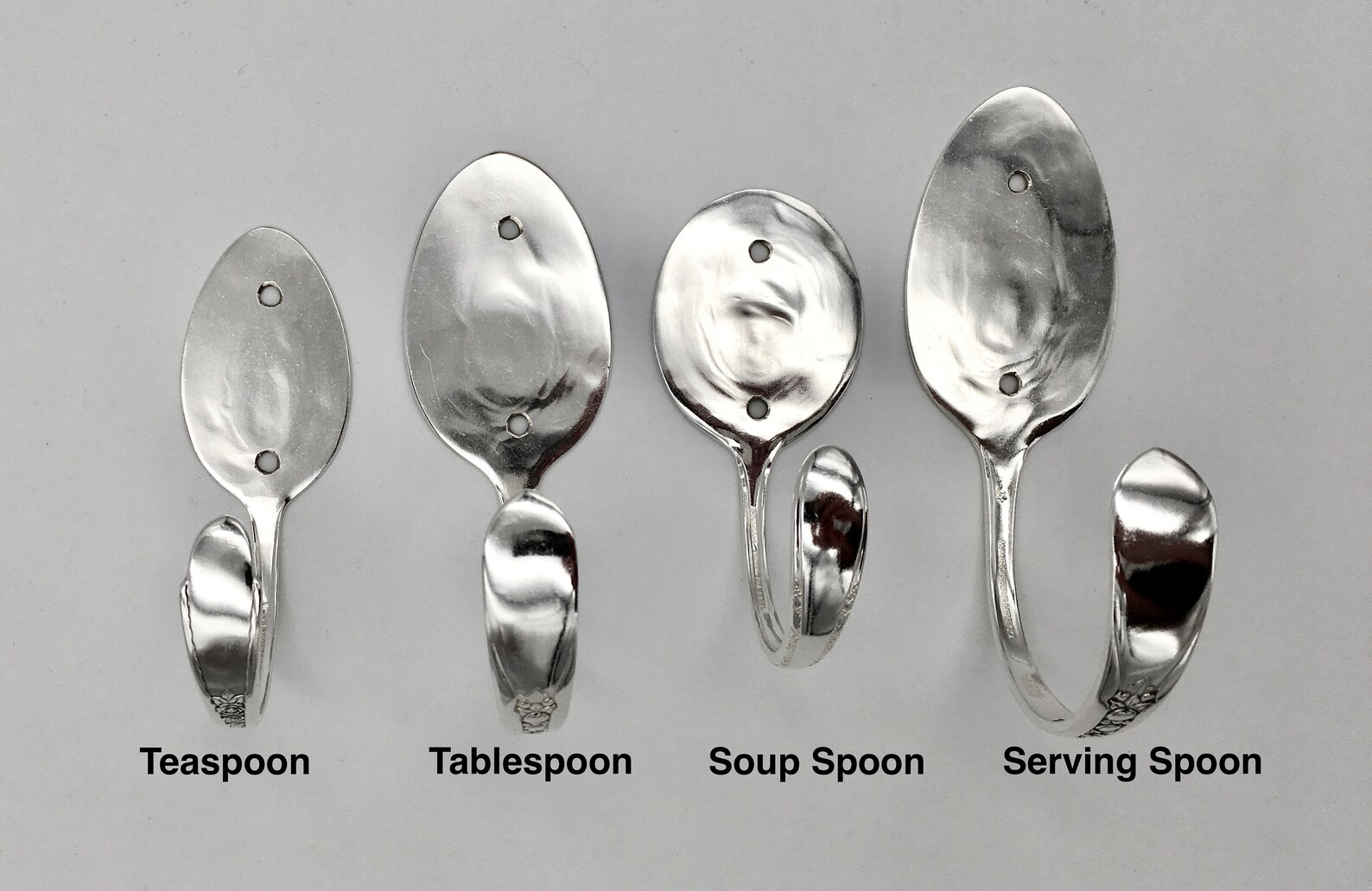 4 Personalized Spoon Hooks Vintage Reclaimed Silverware Build Your Own ...