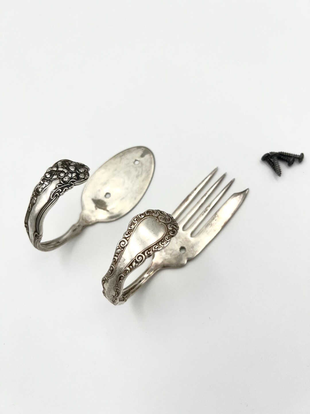 Ornate Curtain Tie Back Hooks Spoon and Fork Set of 2 4 6 8 Vintage ...