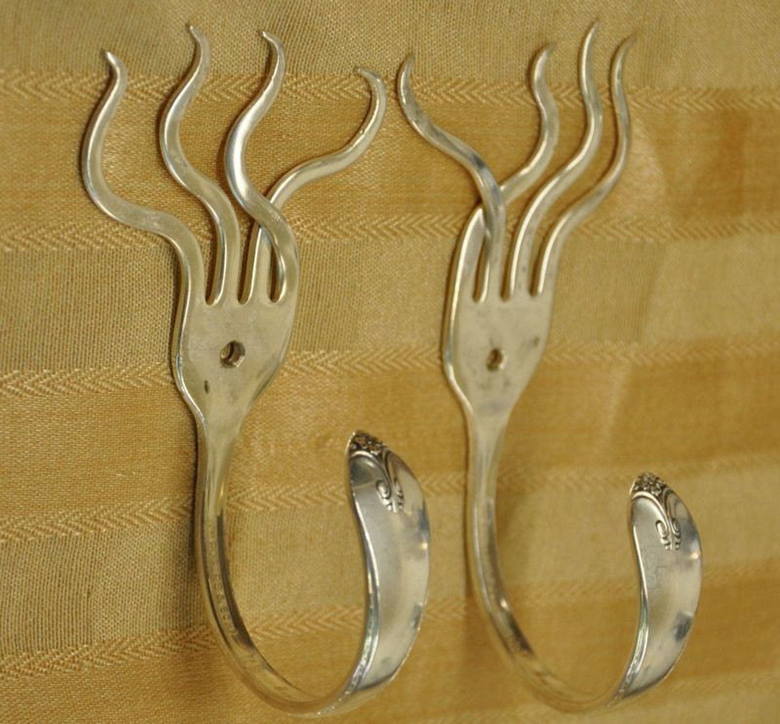 Groovy Wave Hook Combo Fork Hooks Vintage Reclaimed Silverware - Etsy