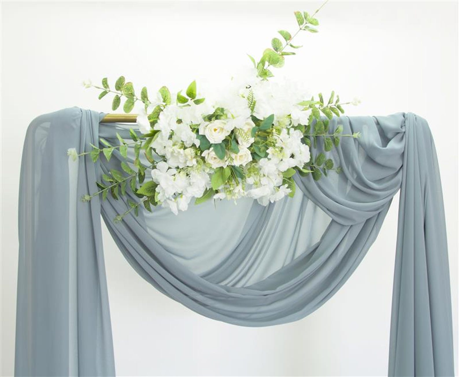 Bespoke Airforce Chiffon Fabric 9m X 1.5m Overlocked for Wedding Arches ...