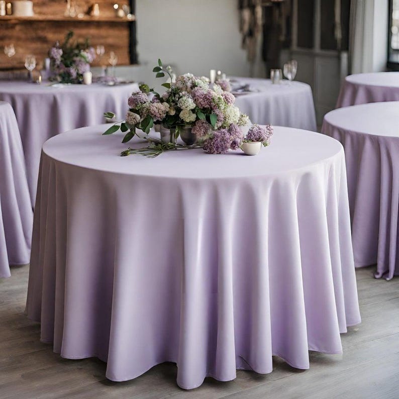 Bespoke 108" Round Polyester Tablecloths for Weddings Parties Events ...