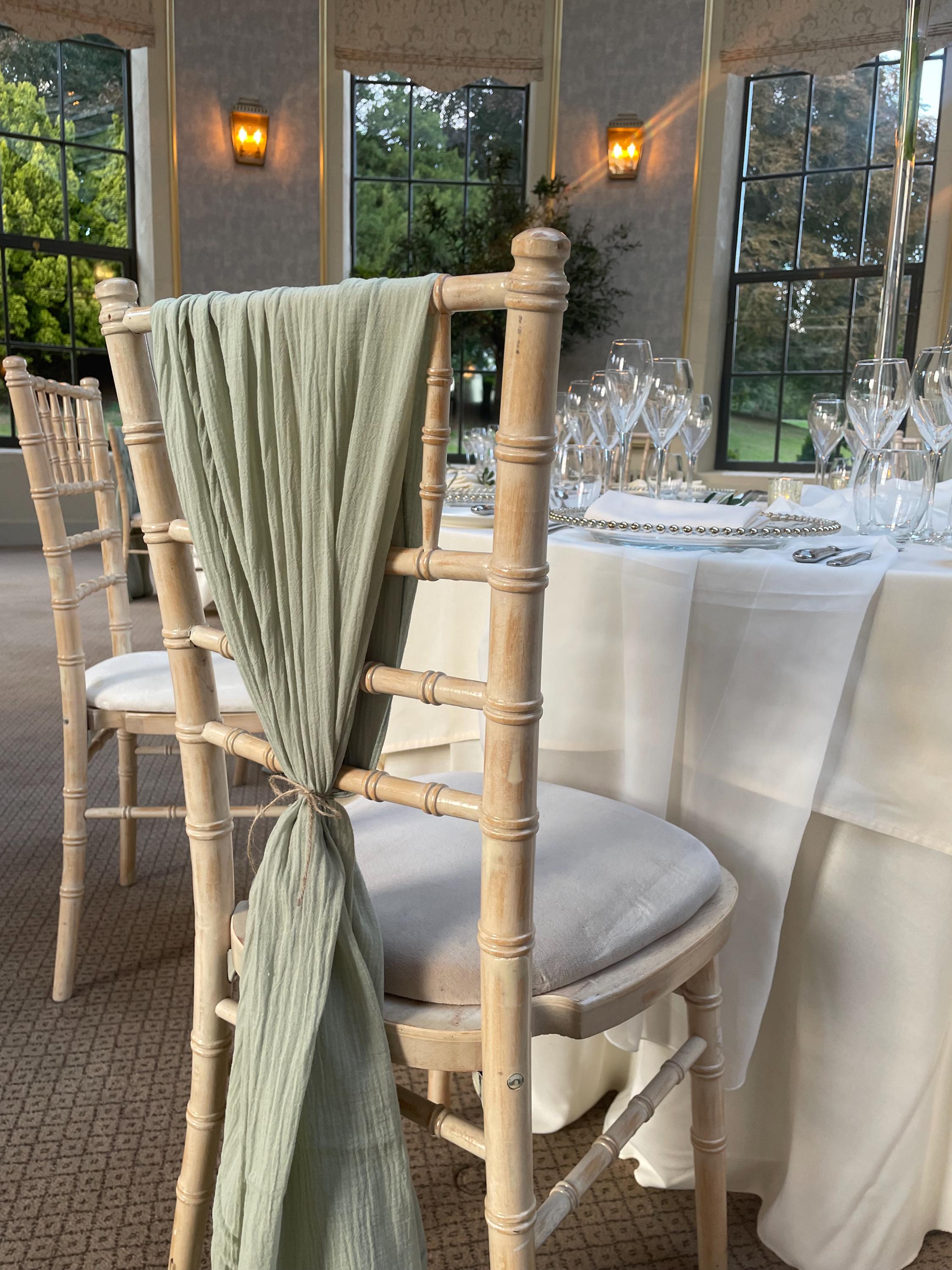 Cheesecloth Vertical Chair Drapes Various Colours Boho Rustic for ...
