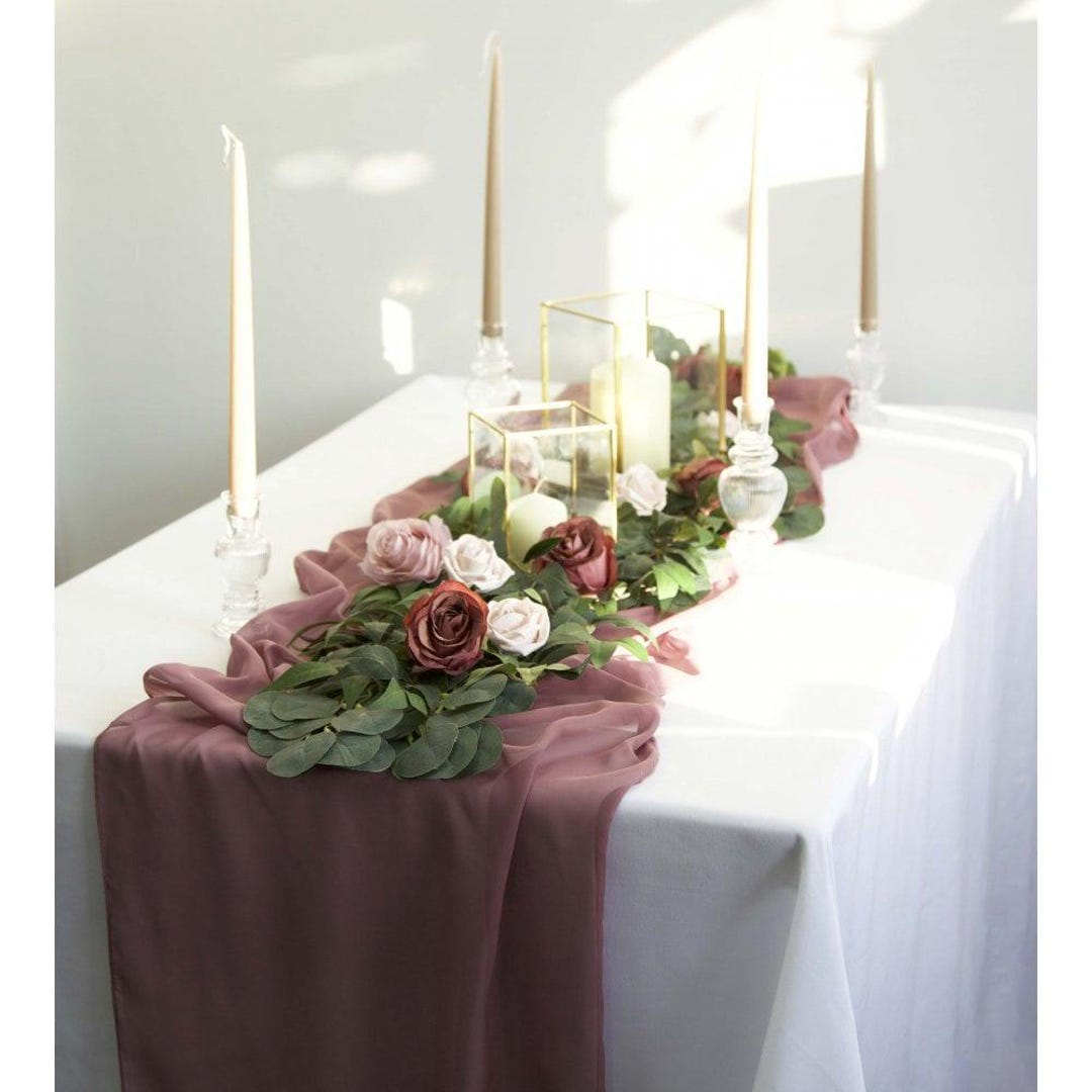 Chiffon Large Table Runners Various Colours for Weddings Events Parties ...