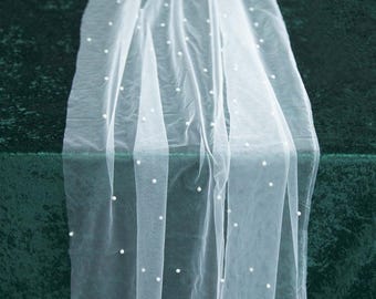 Pearl and Tulle Table Runner - Etsy