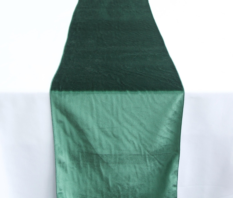 Bespoke Plain Luxury Velour Table Runner 3 Colours Available for ...
