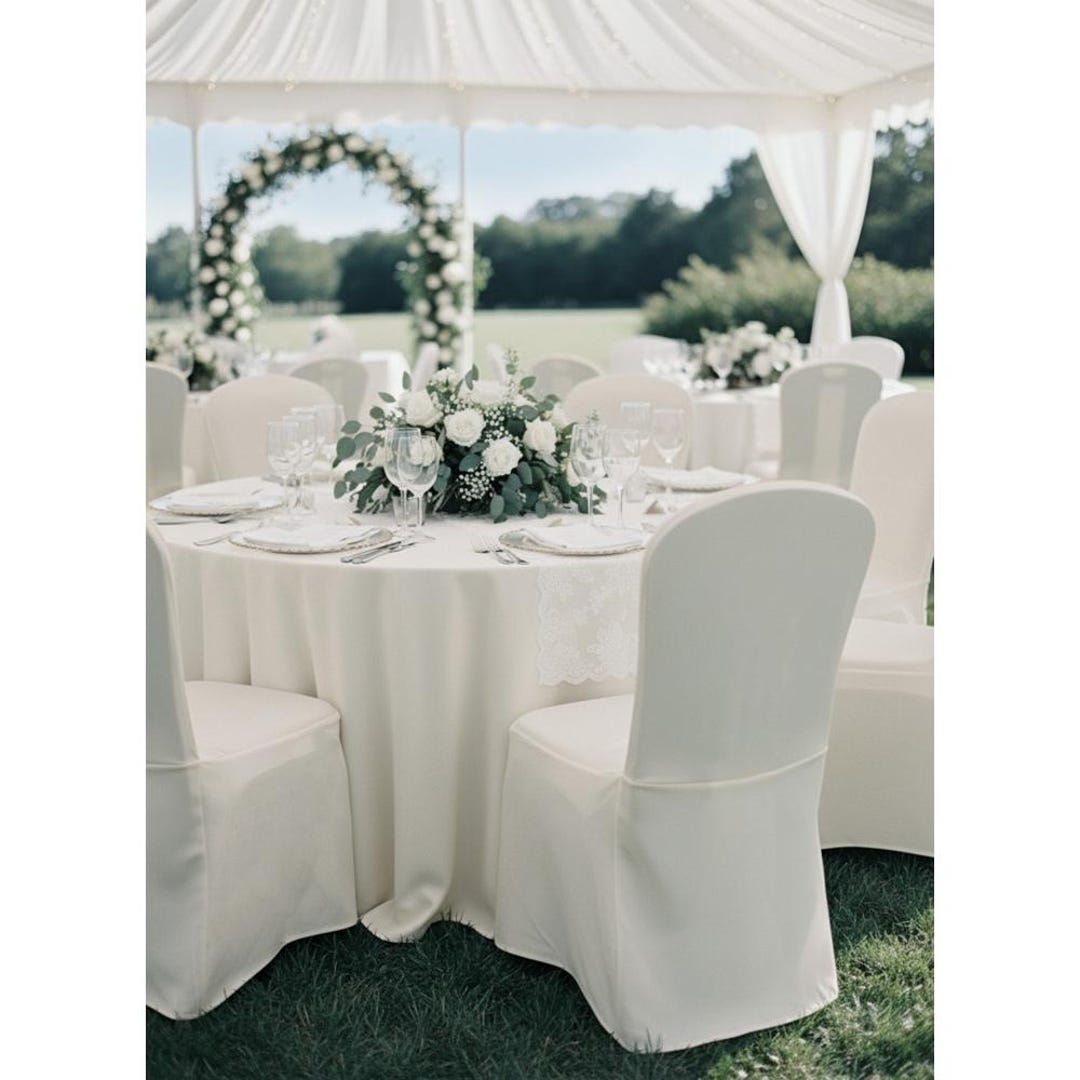 Poly Banquet Chair Cover Black or Ivory for Weddings Events Chair Decor ...