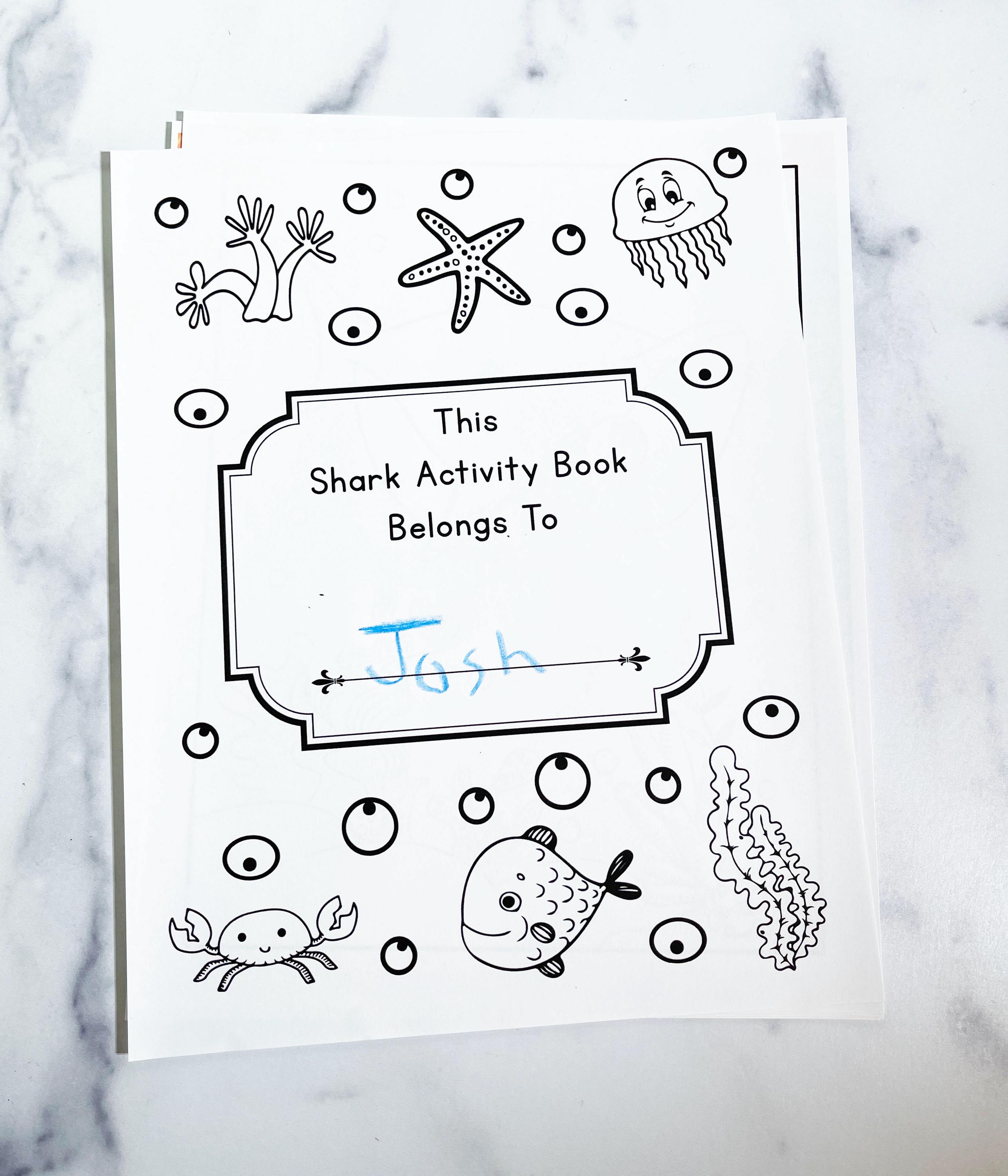 Shark Activity Book Printable Fun Educational Activity Book for Boys ...