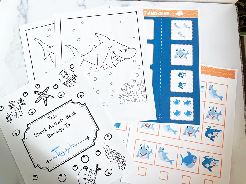 Shark Activity Book Printable Fun Educational Activity Book for Boys ...