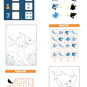 Shark Activity Book Printable Fun Educational Activity Book for Boys ...
