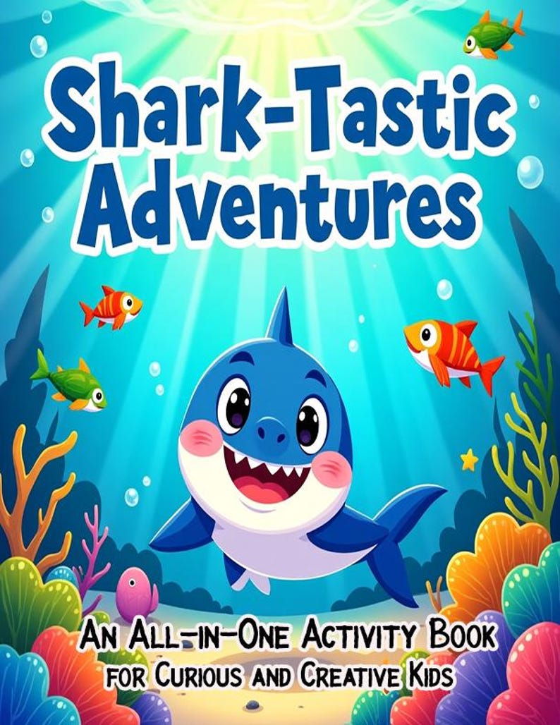 Shark Activity Book Printable Fun Educational Activity Book for Boys ...